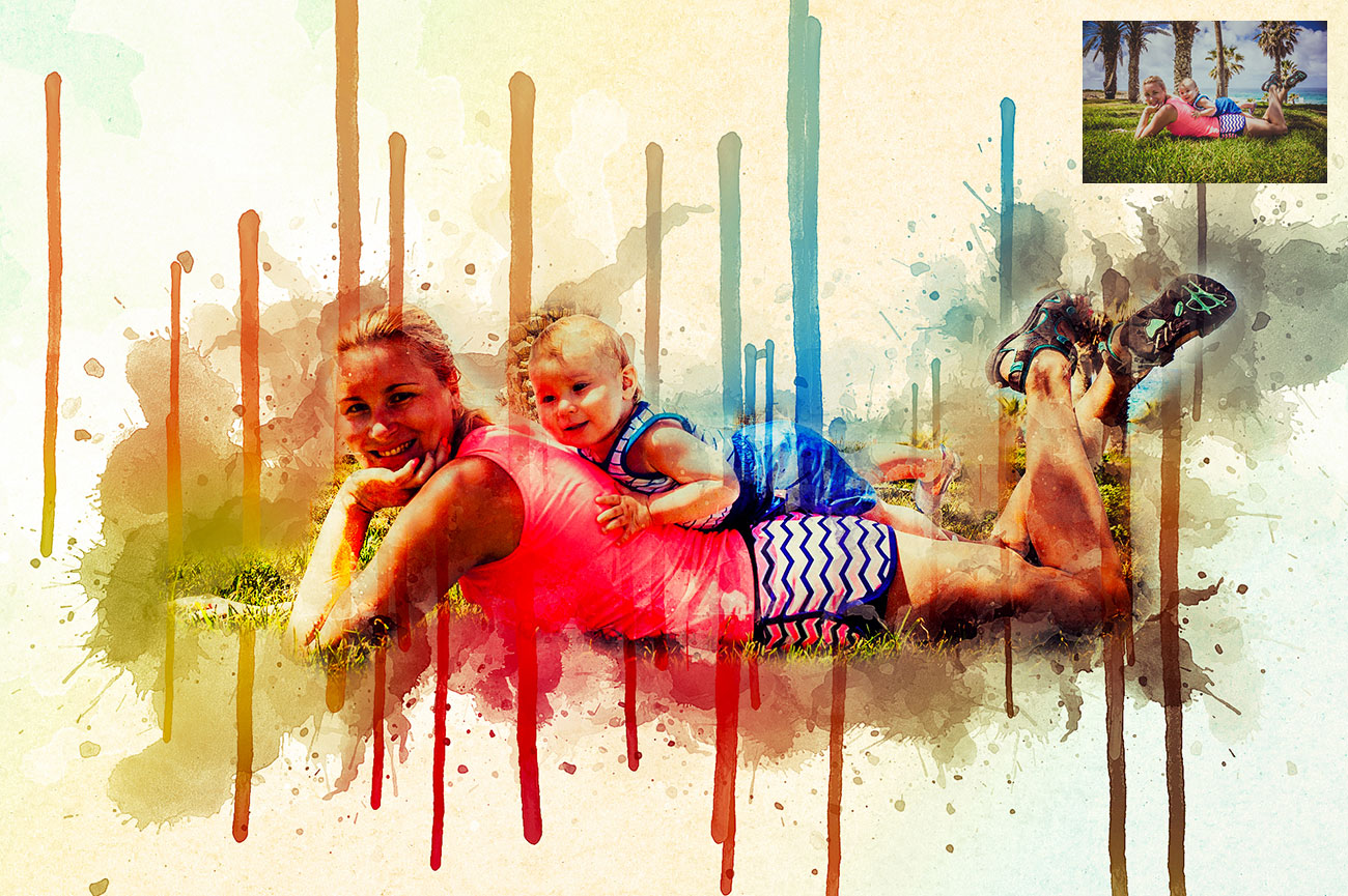 Dripping Ink Artist Painting Photoshop Action, Add-ons | GraphicRiver