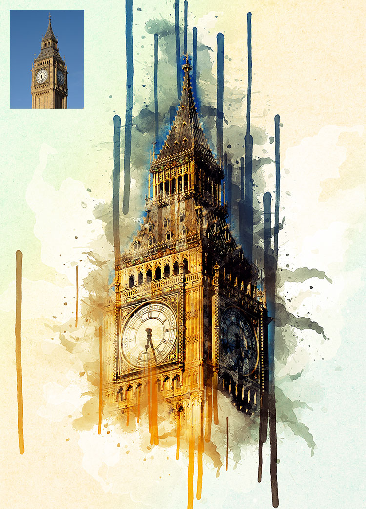 Dripping Ink Artist Painting Photoshop Action, Add-ons | GraphicRiver