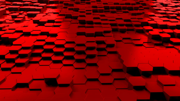 Red Hexagon Background Random Motion Loop, Motion Graphics | VideoHive