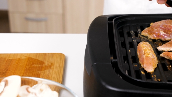 Turning the Meat on an Grill, Stock Footage | VideoHive