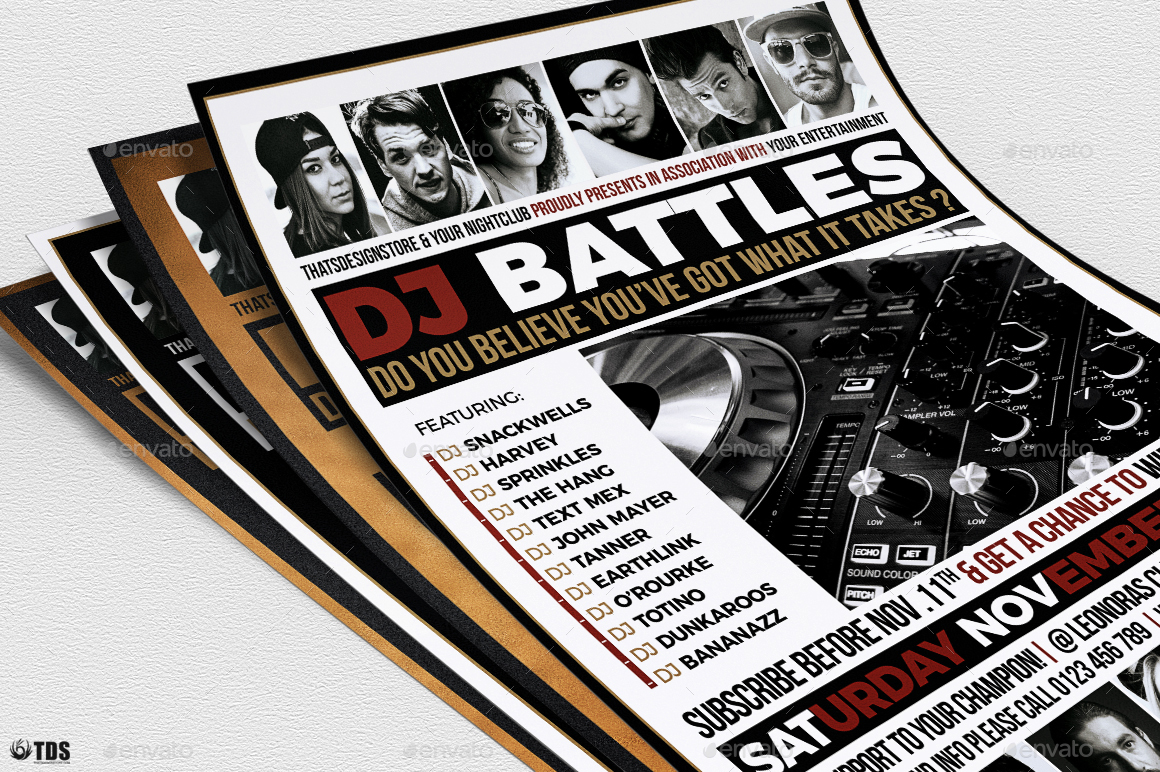 DJ Battle Flyer Template V4, Print Templates | GraphicRiver