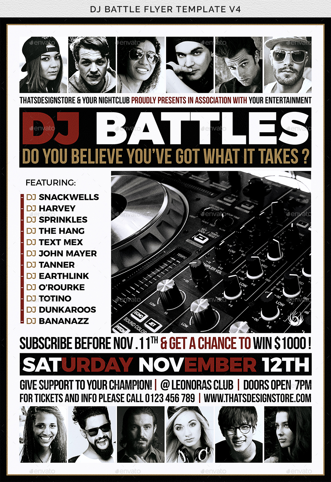 DJ Battle Flyer Template V4, Print Templates | GraphicRiver
