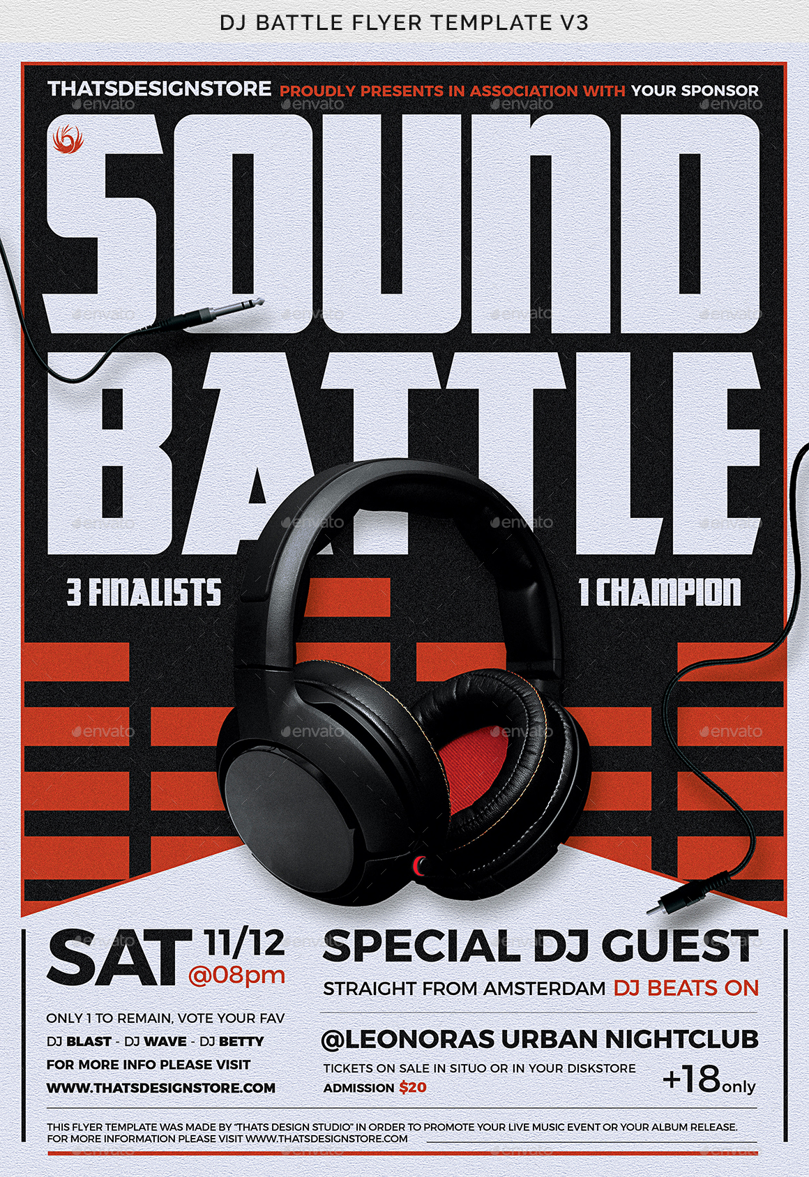 DJ Battle Flyer Template V3, Print Templates | GraphicRiver
