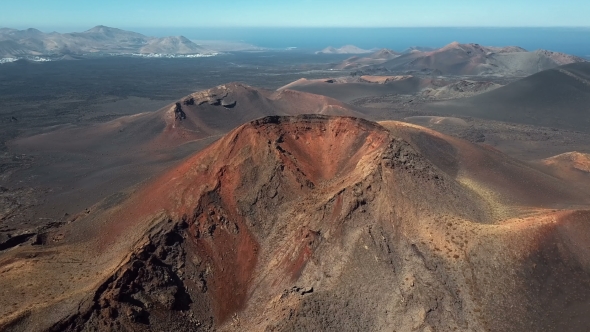 Flying Over Volcanoes, Canary Islands, Stock Footage | VideoHive