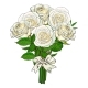 Bunch of White Roses Tied with Ribbon, Vectors | GraphicRiver