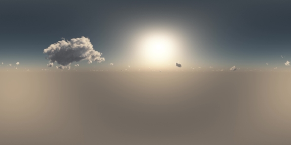 VR 360 Degree Panorama of Sky And Clouds At Sunset, Motion Graphics