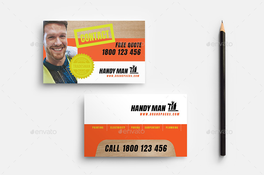 Handyman Business Card Template, Print Templates | GraphicRiver