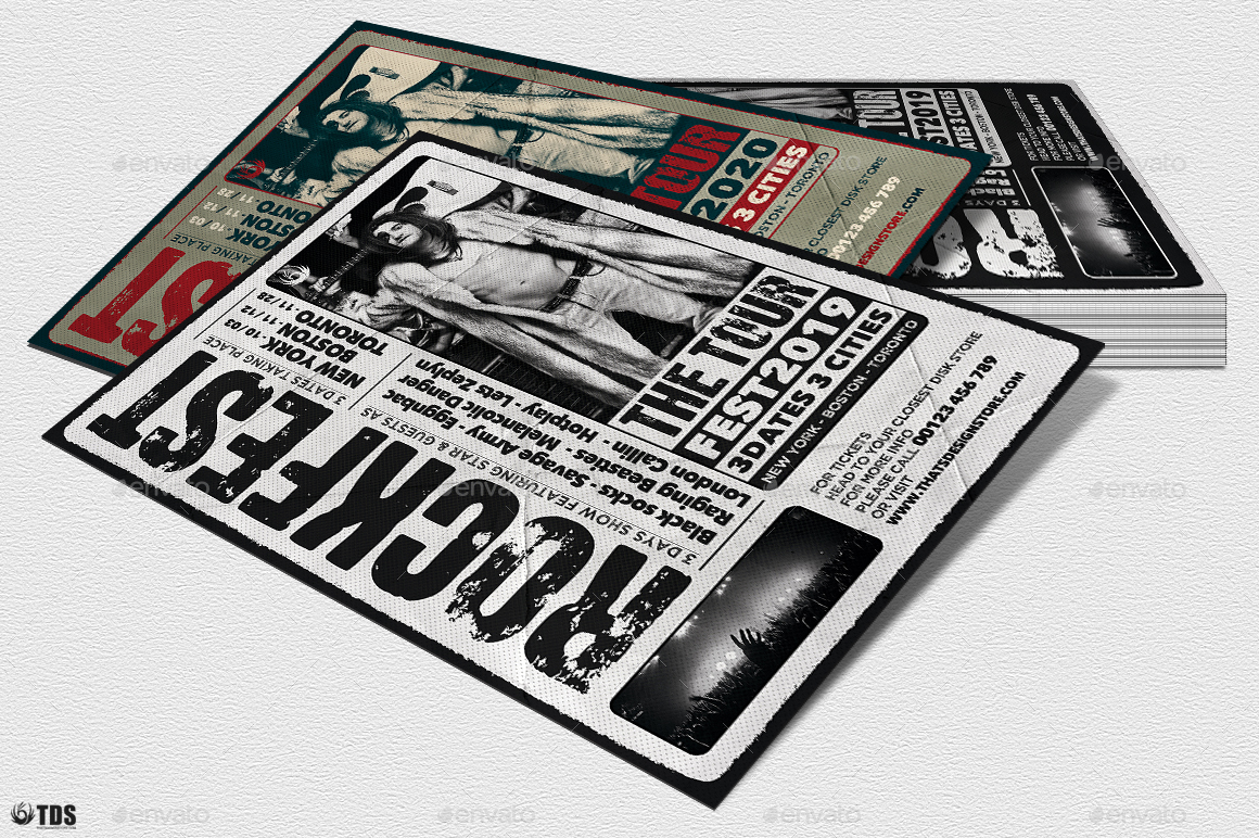 Distressed Rockfest Flyer Template, Print Templates | GraphicRiver