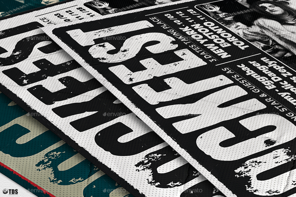 Distressed Rockfest Flyer Template by lou606 | GraphicRiver