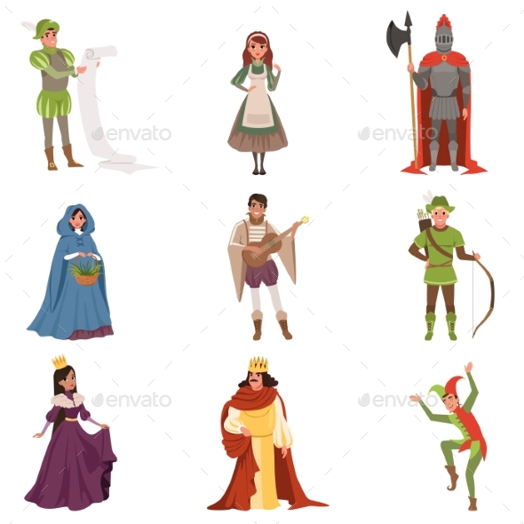 Medieval People Characters of European Middle Ages by Top_Vectors ...