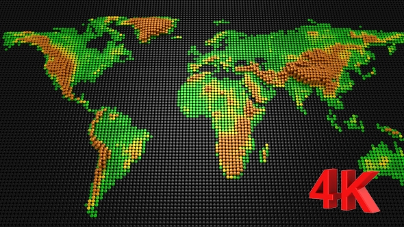 Cylinders Formed A Relief Map Of The Earth, Motion Graphics | VideoHive