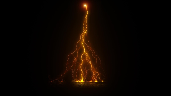 Electrical Storm. Electric Arcs or Lightning Strikes., Stock Footage