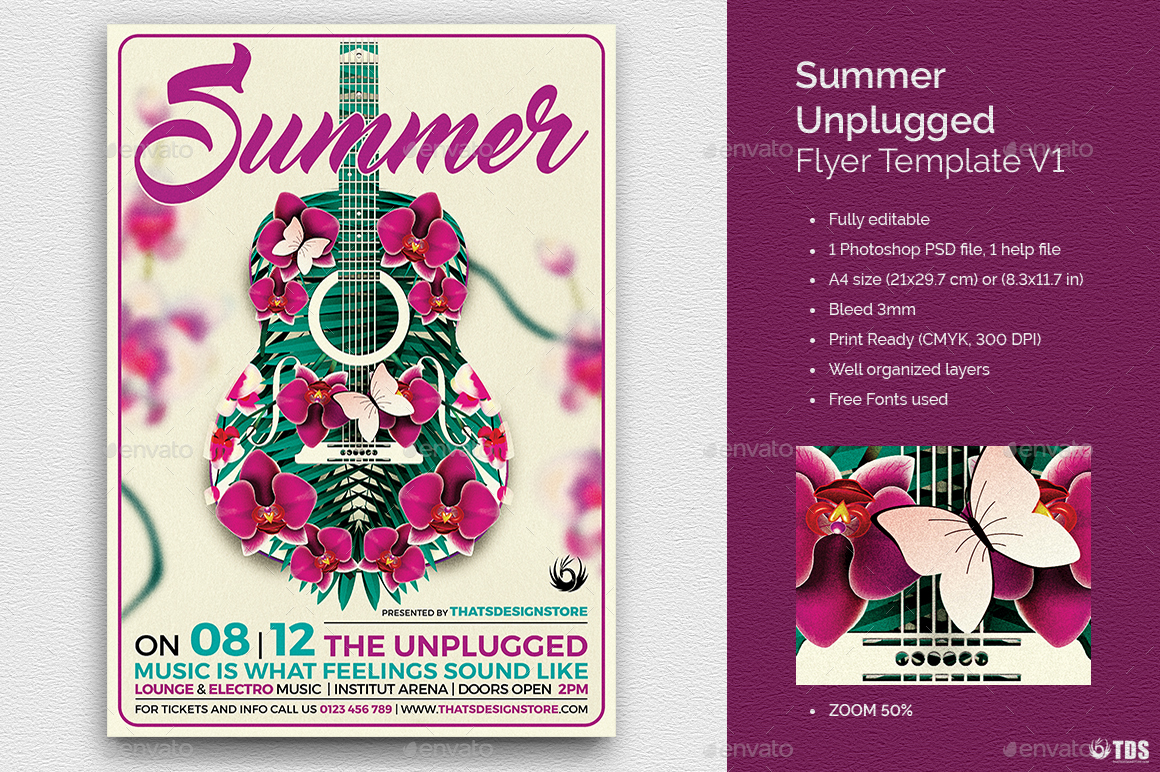 Summer Unplugged Flyer Template V1, Print Templates | GraphicRiver