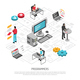 Programmers Work Isometric Background Composition, Vectors | GraphicRiver