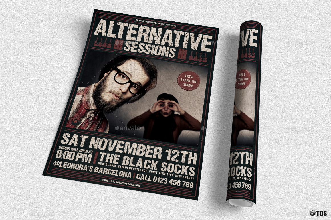 Alternative Sessions Flyer Template by lou606 | GraphicRiver