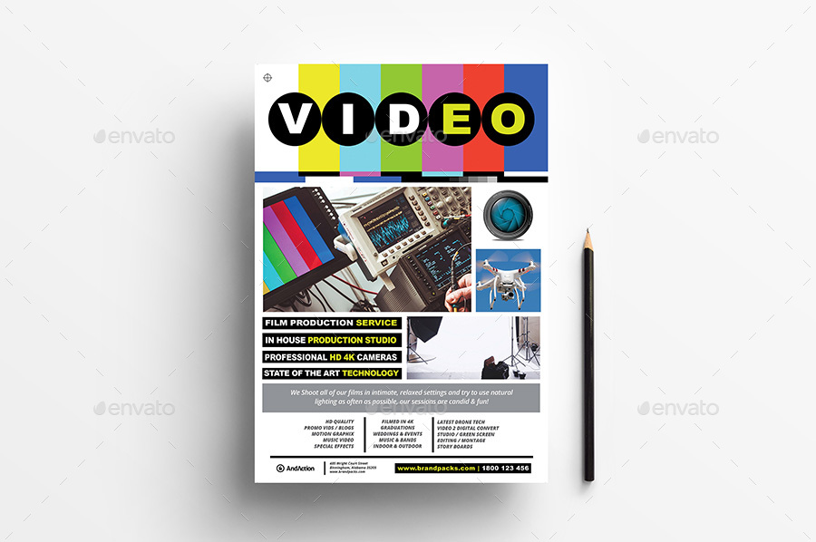 A4 Videographer Advertisement / Poster Template, Print Templates ...