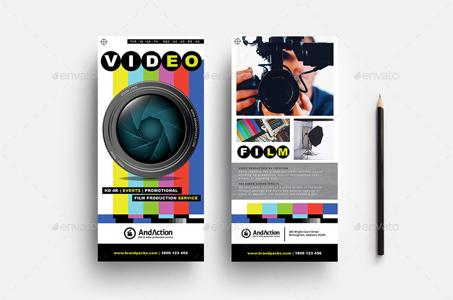 Videographer Rack Card Template, Print Templates | GraphicRiver