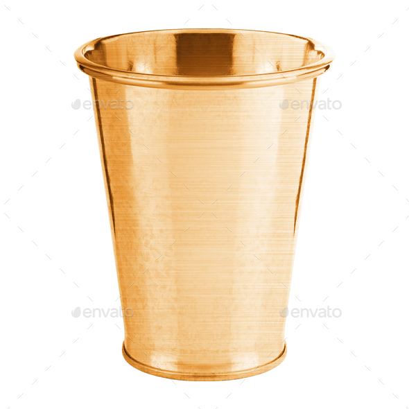 golden bucket isolated on white background Stock Photo by photobalance
