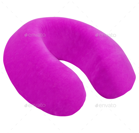 purple neck pillows isolated on white background Stock Photo by ...
