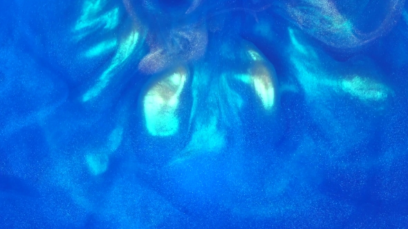 Blue Ink Reacting in Water Creating Abstract Background., Stock Footage