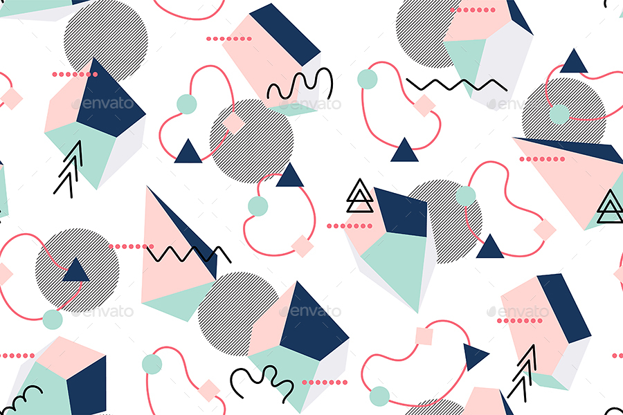 Seamless Patterns of Abstract Strange Geometric Shapes Backgrounds ...