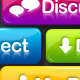 Vibrant Friendly Social Buttons, Web Elements | GraphicRiver