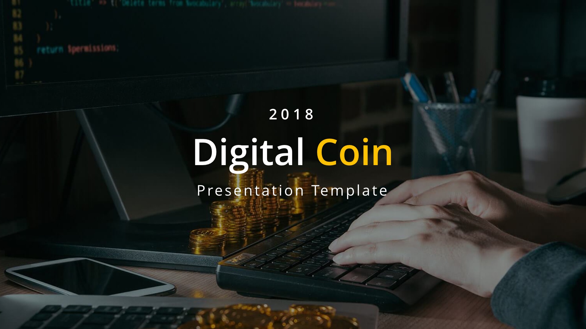 Digital Coin - Business Powerpoint Template, Presentation Templates