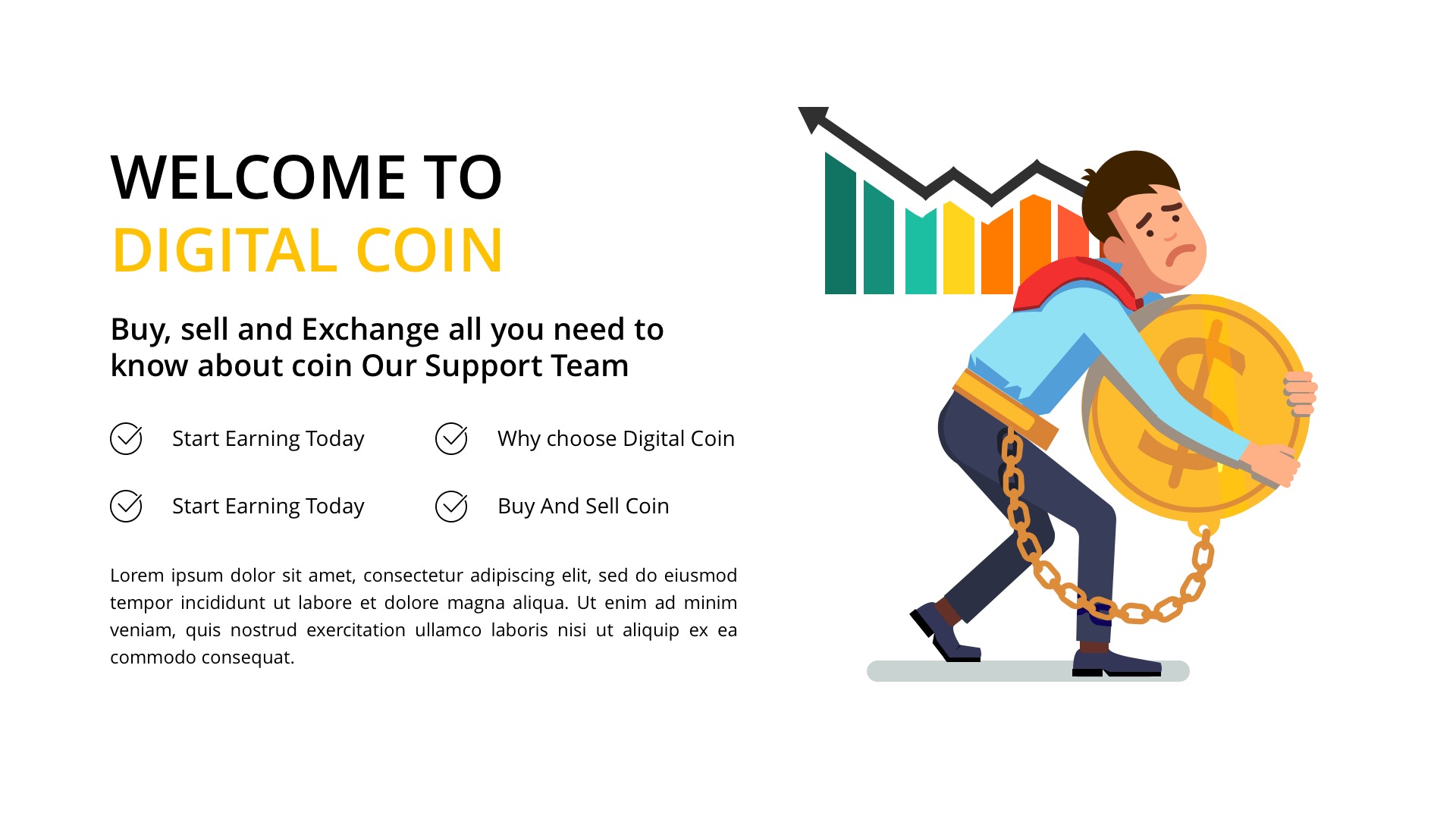 Digital Coin - Business Powerpoint Template, Presentation Templates