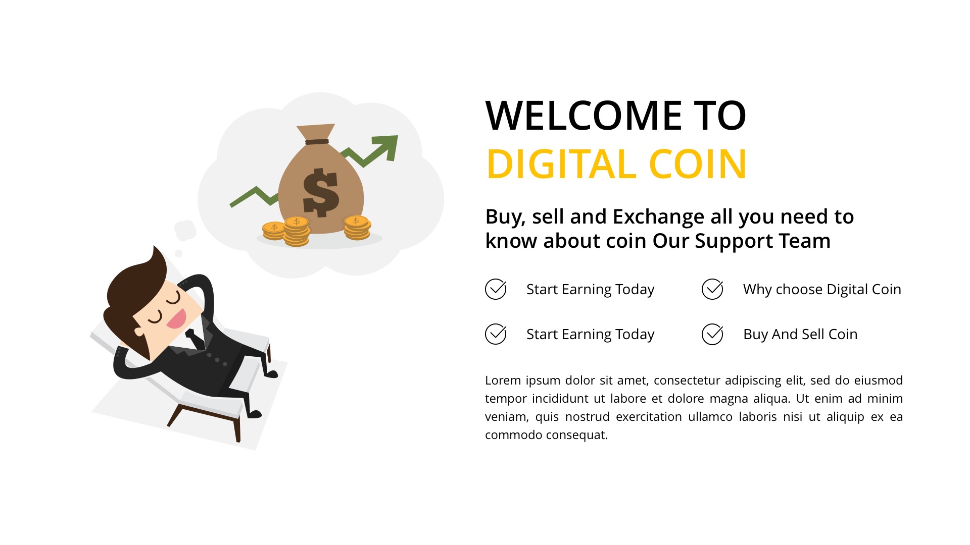 Digital Coin - Business Powerpoint Template, Presentation Templates