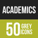 50 Academics Grey Scale Icons, Icons | GraphicRiver