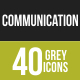 40 Communication Grey Scale Icons, Icons | GraphicRiver