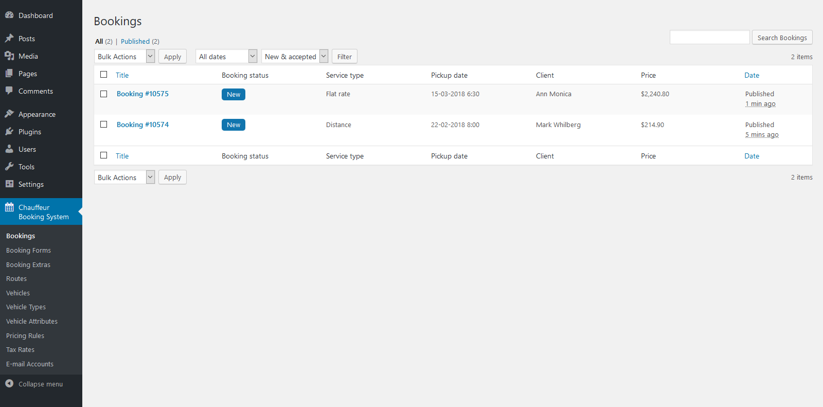 Chauffeur Booking System for WordPress by QuanticaLabs | CodeCanyon