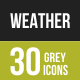 30 Weather Grey Scale Icons by IconBunny | GraphicRiver
