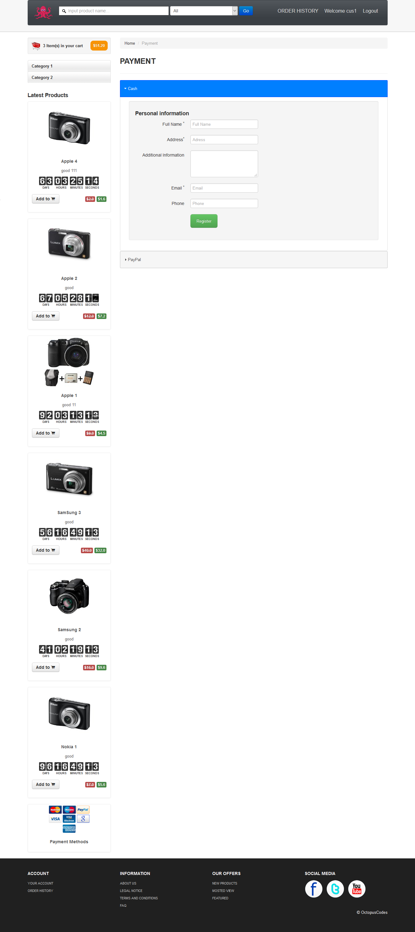 OctopusCodes - Countdown Shopping Cart by octopuscodes | CodeCanyon