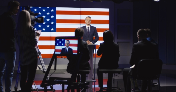 Official Conducting Press Conference on Stage, Stock Footage | VideoHive