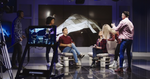 Film Crew Preparing Shooting of TV Show, Stock Footage | VideoHive