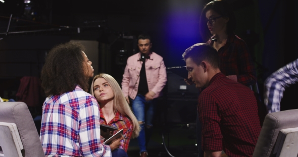 Film Crew Preparing Shooting of TV Show, Stock Footage | VideoHive