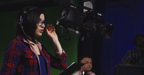 Cheerful Female Stage Manager in Work, Stock Footage | VideoHive