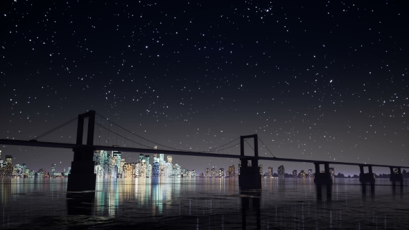 Bridge and Star Sky at Night, Motion Graphics | VideoHive