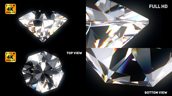 Diamond Film 4K 3 Views Seamless Loop with Alpha, Motion Graphics ...