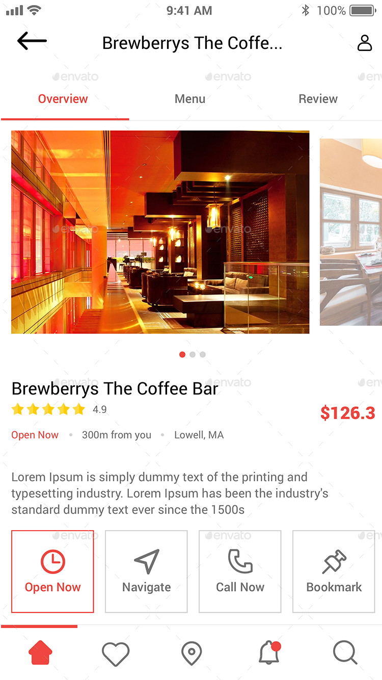 Restaurant Flat User Interface Pack, Web Elements | GraphicRiver
