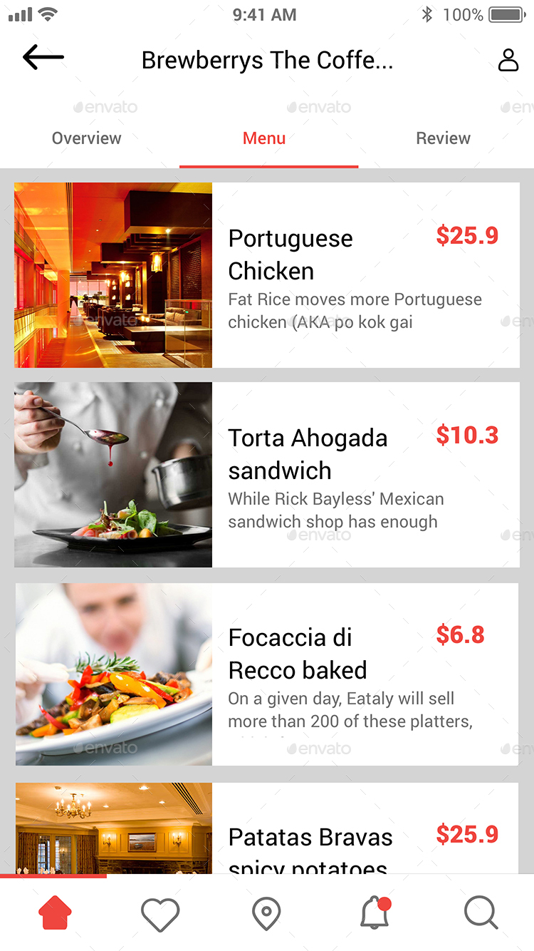 Restaurant Flat User Interface Pack, Web Elements | GraphicRiver