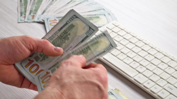 Man Count Money Cash in His Hand, Stock Footage | VideoHive