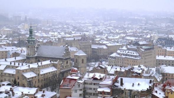 Snow Storm in Old Europe City, Stock Footage | VideoHive