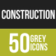 50 Construction Grey Scale Icons, Icons | GraphicRiver