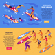 Surfing Lessons Horizontal Banners, Vectors | GraphicRiver