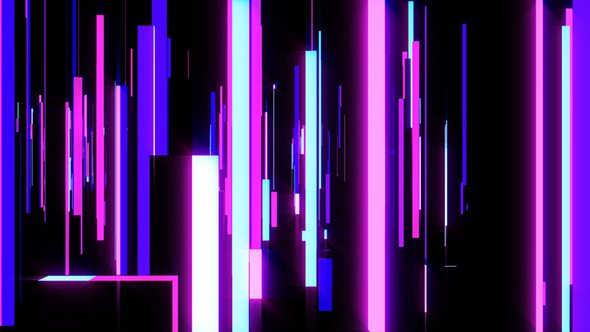Flying Through Neon Poles, Motion Graphics | VideoHive