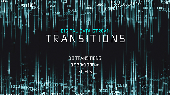 Digital Data Stream Transitions, Motion Graphics | VideoHive