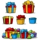 Cartoon Colored Presents and Different Gift Boxes, Vectors | GraphicRiver