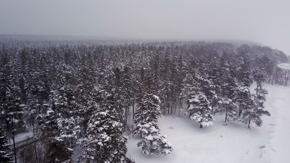 Flying Over the Winter Sea with Snow, Stock Footage | VideoHive